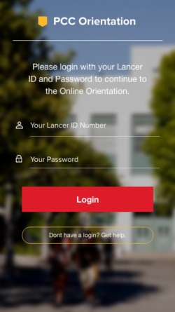 PCC Orientation - Login - Mackey